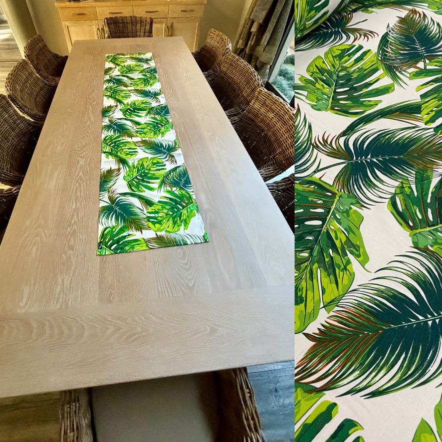 Table Runner Tropical Leaf Lime – TANTALIZING TABLEWARE